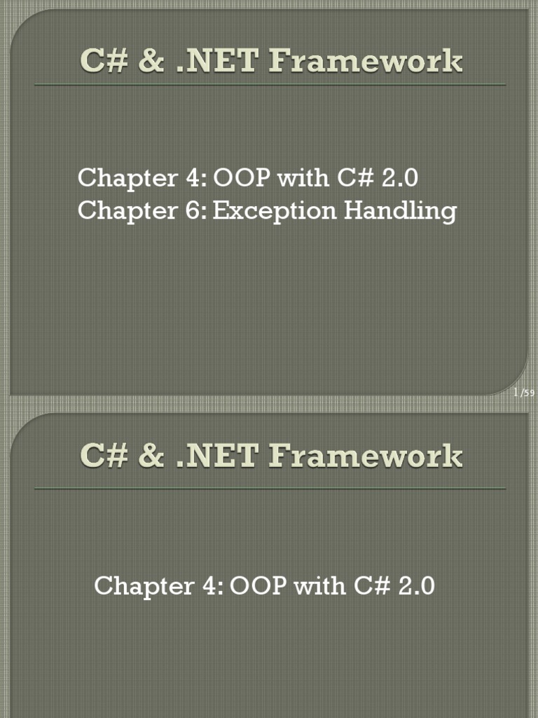 Chapter 4, 6 - OOP Exception Handling | PDF | Method (Computer Programming) | Class (Computer ...