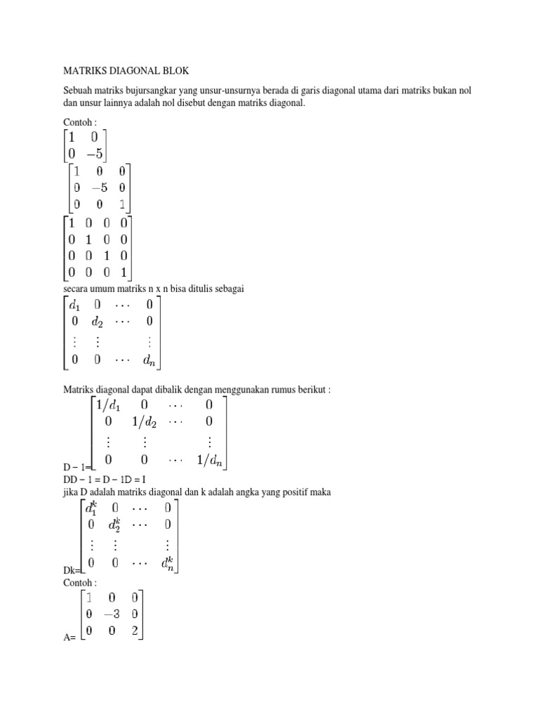 Matriks Diagonal Blok | PDF