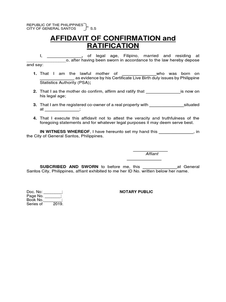 AFFIDAVIT of CONFIRMATION Scribd | PDF
