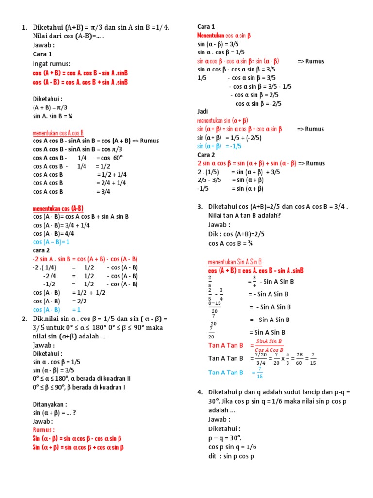 Latihan Rumus Matematika | PDF
