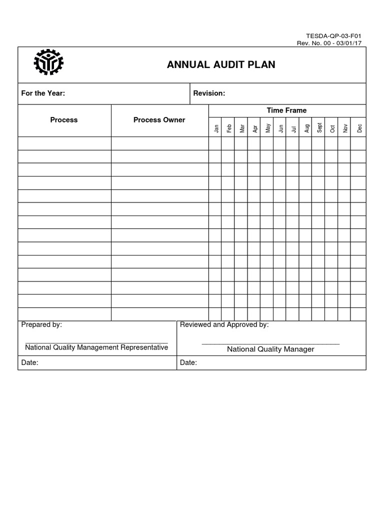 Annual Audit Plan Template | PDF | Quality Management System | Business ...
