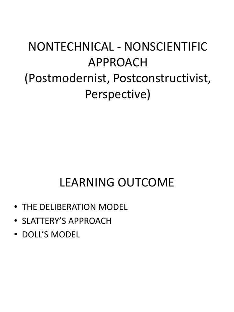 Chapter 7 - Nontechnical - Nonscientific Approach | PDF | Curriculum ...