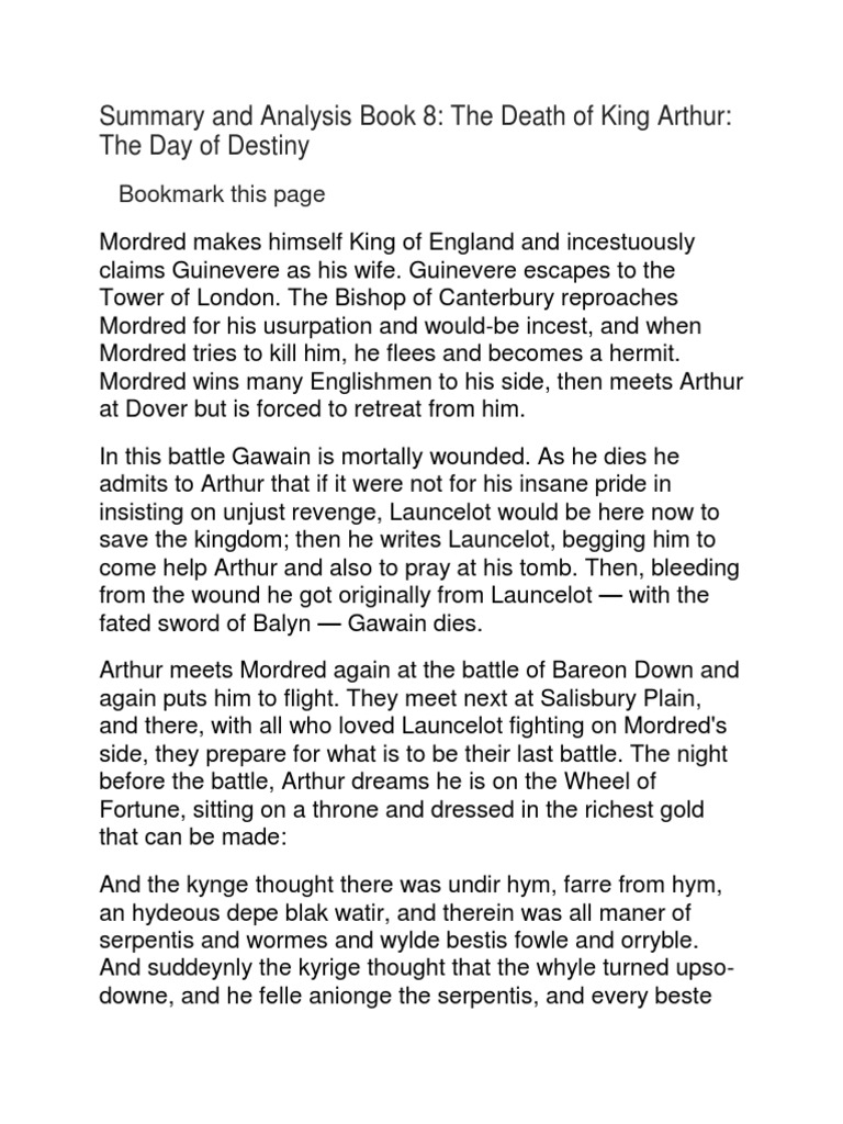 Summary Day of Destiny | PDF | Lancelot | Gawain