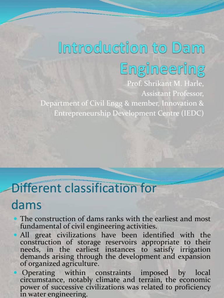 Introduction To Dam Engineering | PDF | Dam | Concrete