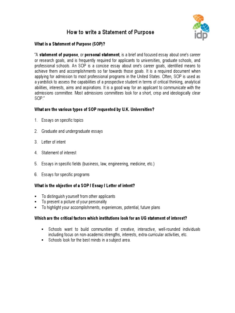 SOP - Essay Guidelines | PDF | Graduate School | Essays