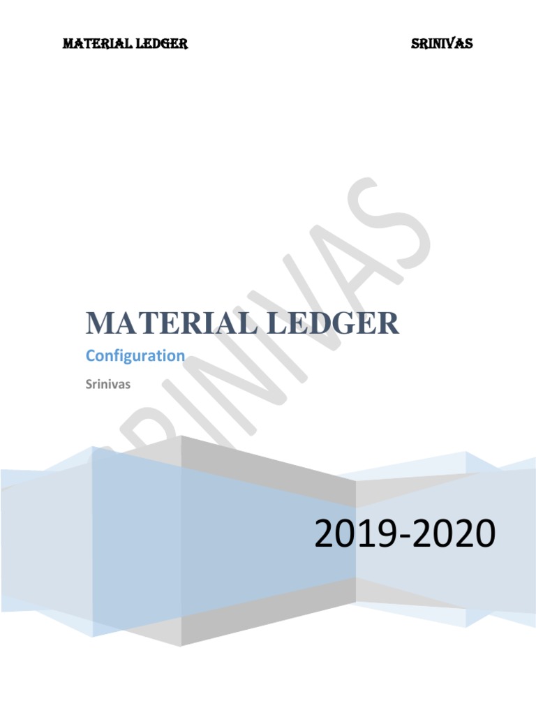 Material Ledger | PDF | Valuation (Finance) | Inventory