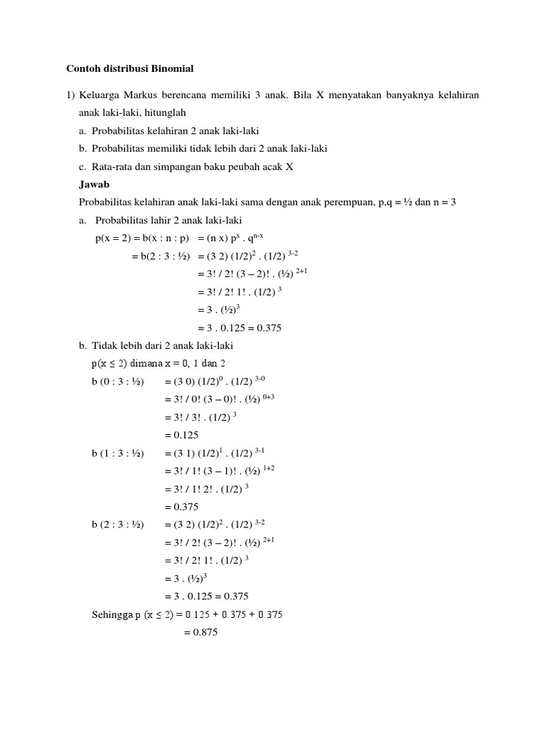 Contoh Soal Distribusi Binomial Dan Poisson | PDF