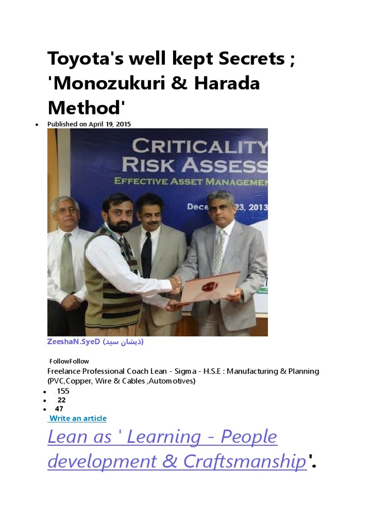 Monozukuri | PDF | Lean Manufacturing | Goal