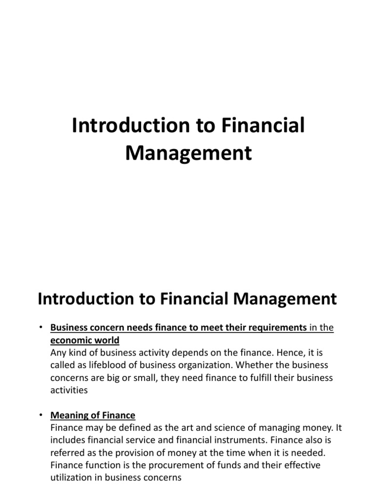 Introduction To Financial Management | PDF | Financial Markets | Stock ...