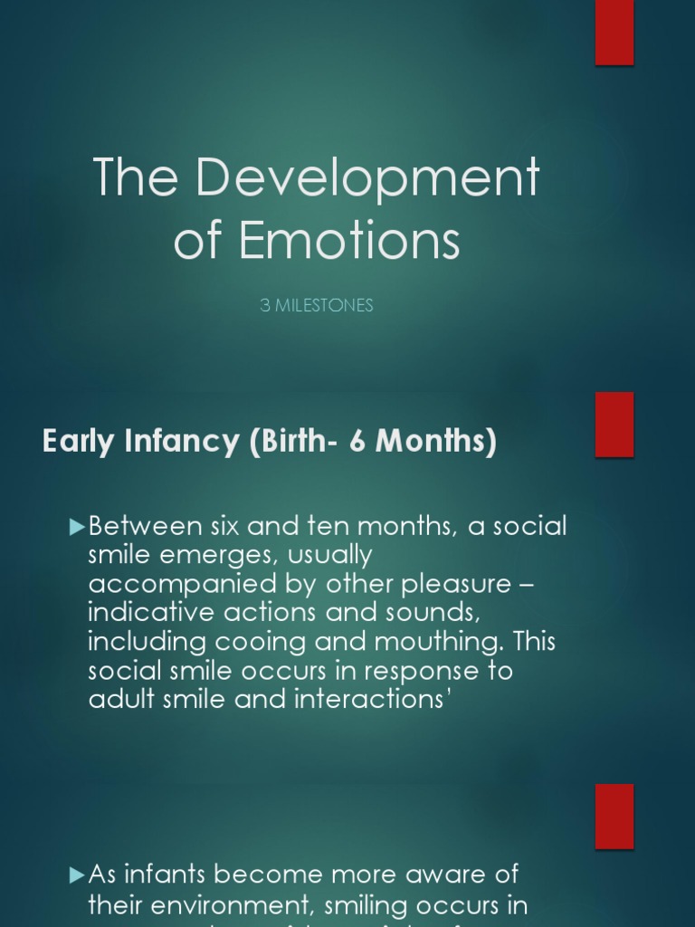 Milestones in Emotional Development: A Summary of Key Social and ...