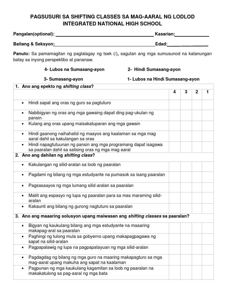 Ano Ang Epekto NG Shifting Class | PDF