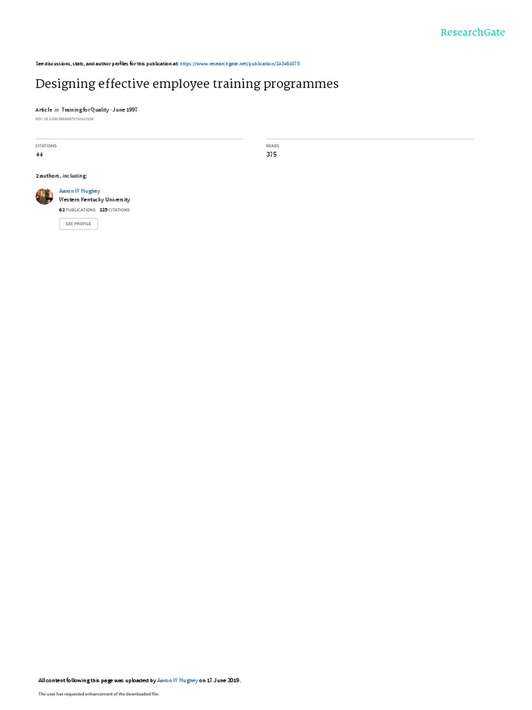 Designing Effective Employee Training Programmes | PDF | Goal | Employment