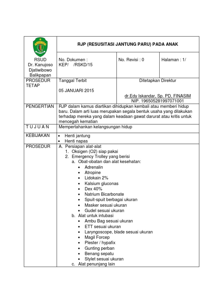 Resusitasi Jantung Paru Pada Anak | PDF