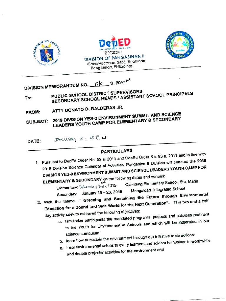 DEped Memo 2019