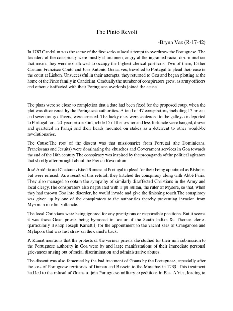 The Pinto Revolt | PDF