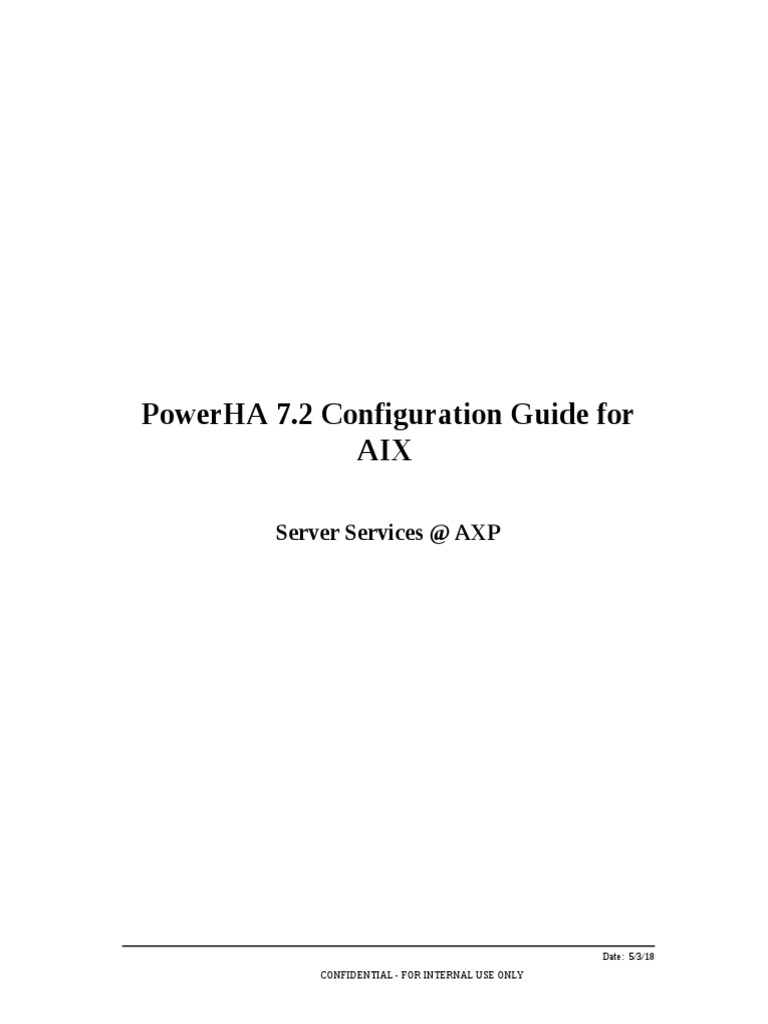 PowerHA 7.2 Configuration Guide - V1.0 PDF | PDF | Computer Cluster ...
