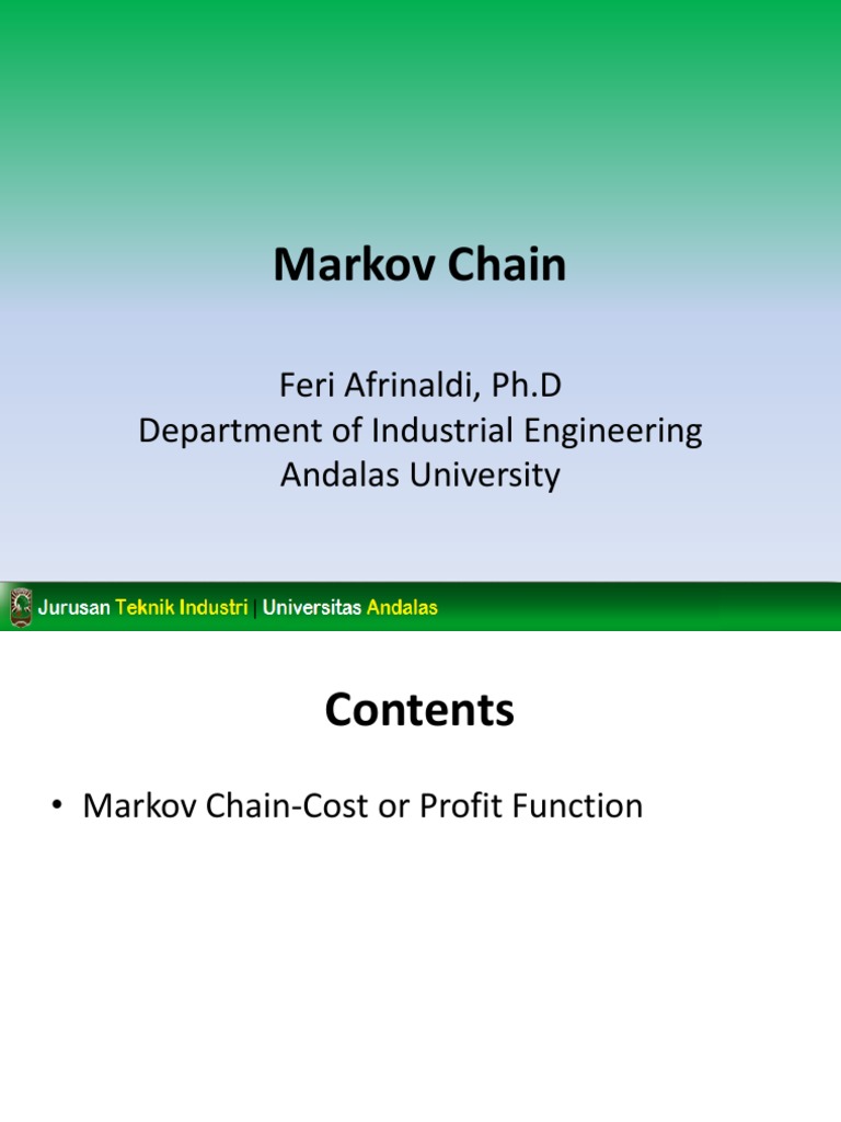 Modeling Consumer Behavior and Profits Using Markov Chains: An Application to the Automotive ...