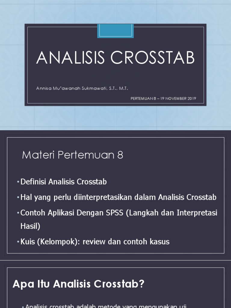 191119-Analisis Crosstab PDF | PDF