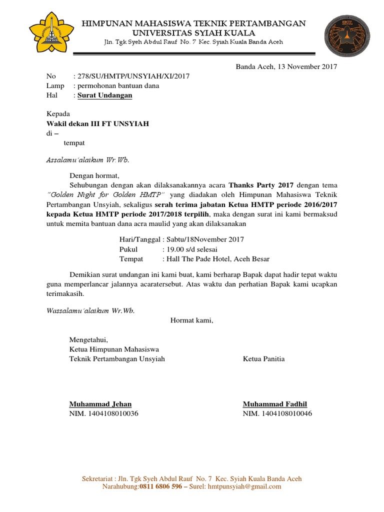 Contoh Surat Undangan | PDF