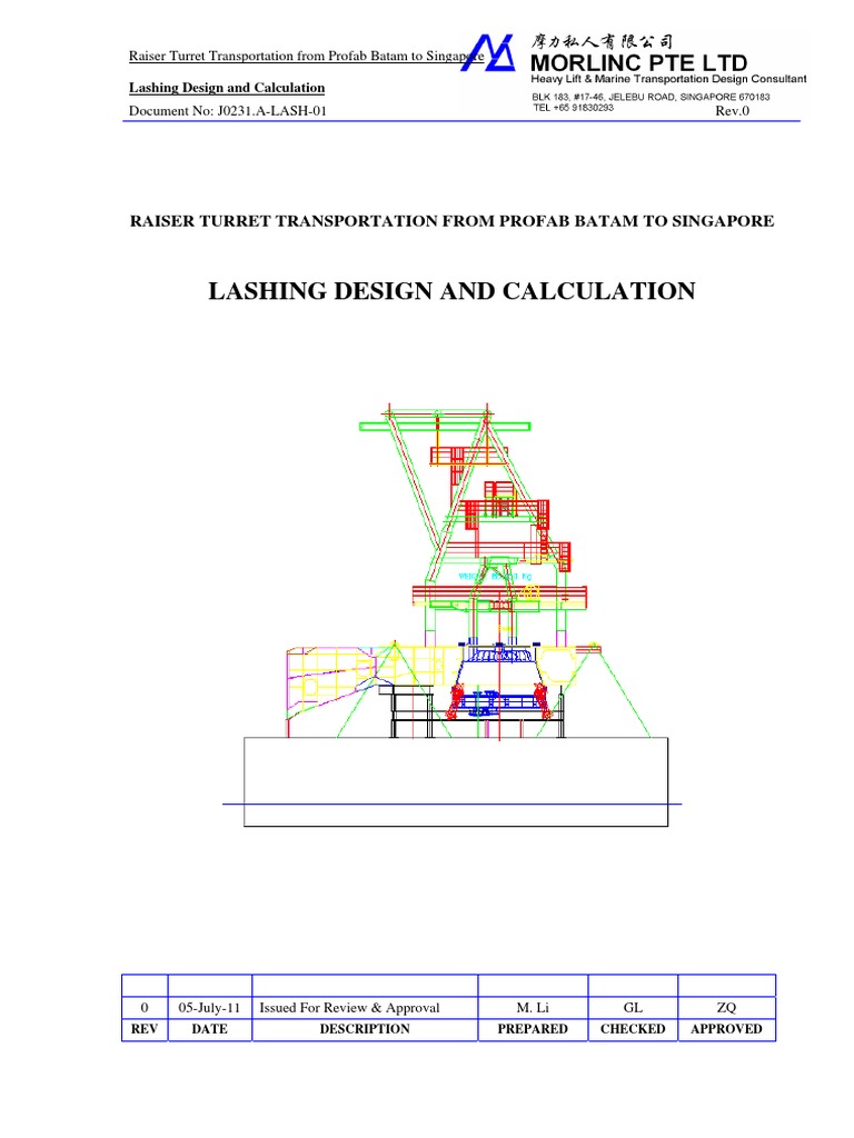 J0231.a - Lashing Design & Calculation, Rev.0 | PDF | Friction | Nut ...