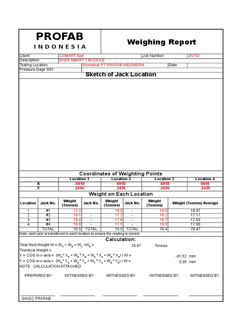 Weighing Report | PDF