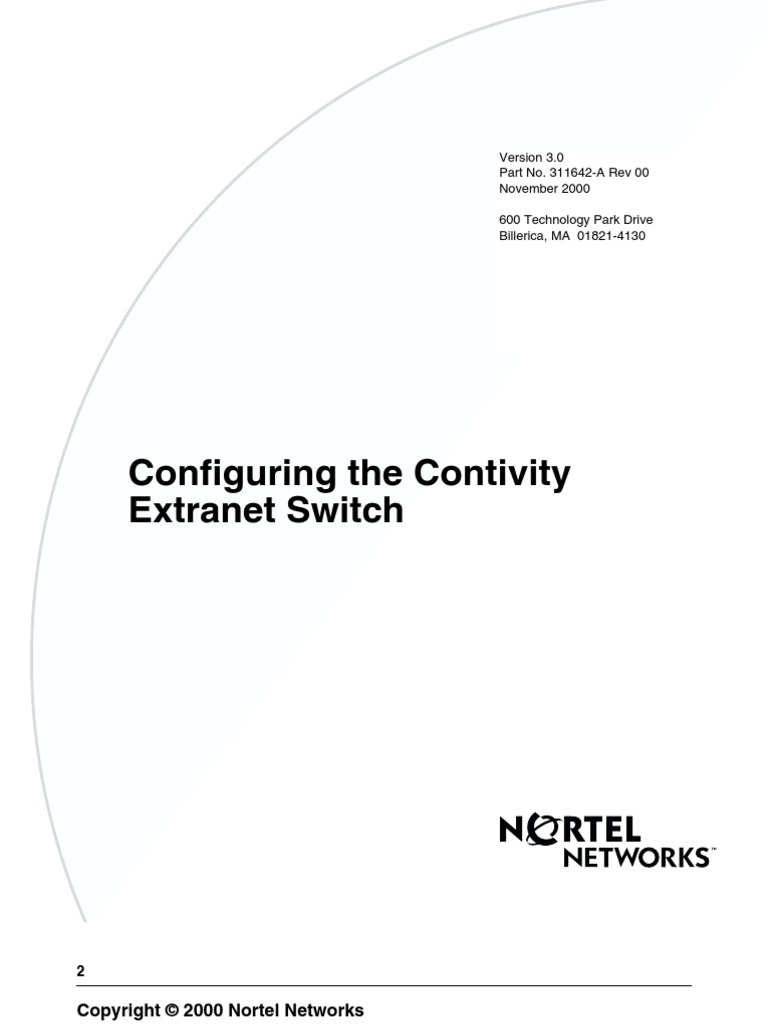 Configuring The Contivity Extranet Switch | PDF | License | Radius