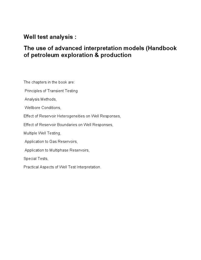 Advanced Well Test Analysis Techniques | PDF