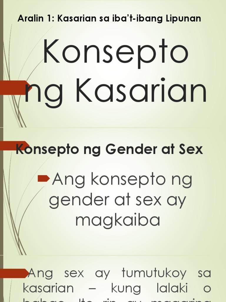 Aralin 1 - Kasarian Sa Iba't-Ibang Lipunan | PDF