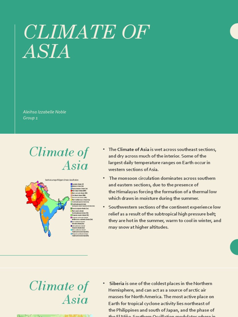 Climate Overview of Asia | PDF | Monsoon | Physical Geography