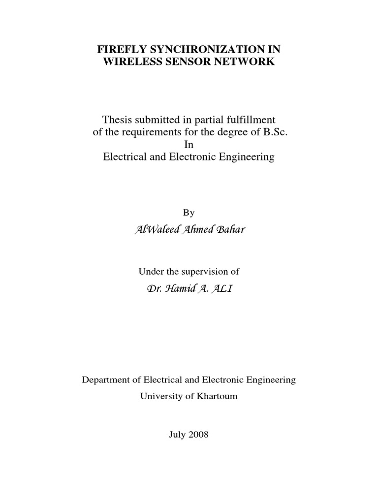 An Analysis of the Reachback Firefly Algorithm for Time Synchronization ...