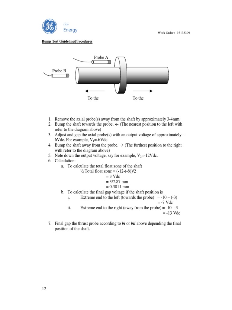 Bump Test Procedures for Axial Probes | PDF | Teaching Methods ...