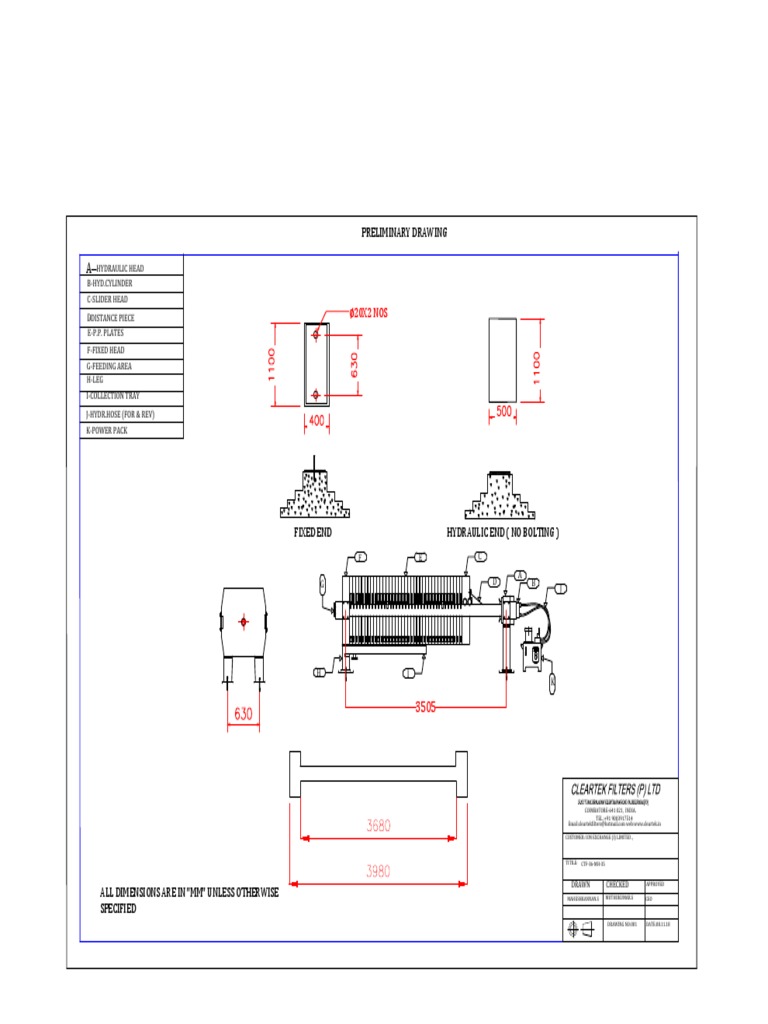 Fp-Filter Press Ga Drawing For Etp | PDF | Mechanical Engineering | Nature