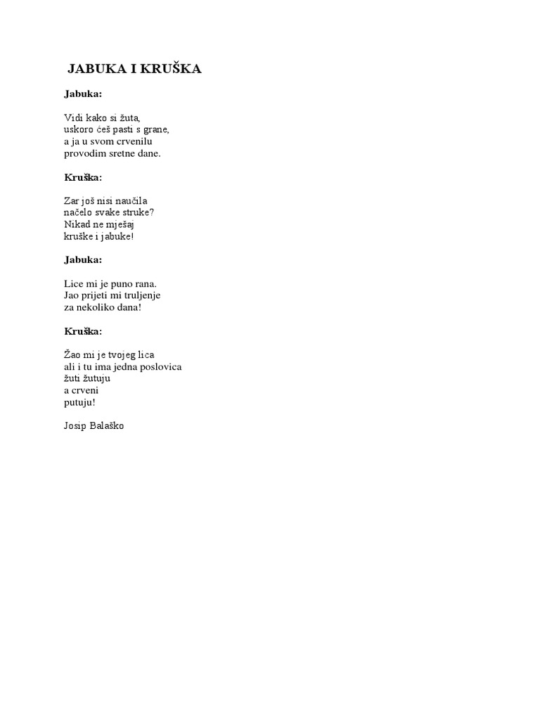 Igrokaz Jabuka I Kruška | PDF