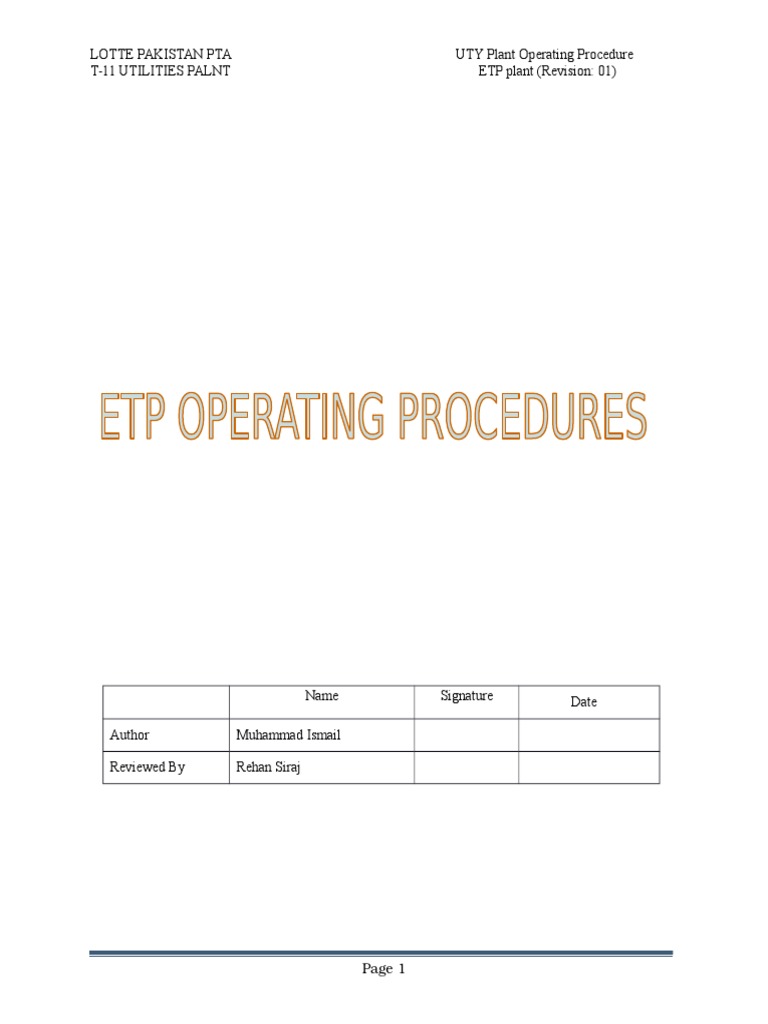 Sop STP | PDF | Pump | Valve