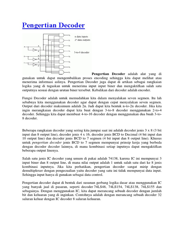 Pengertian Decoder | PDF | Komputer