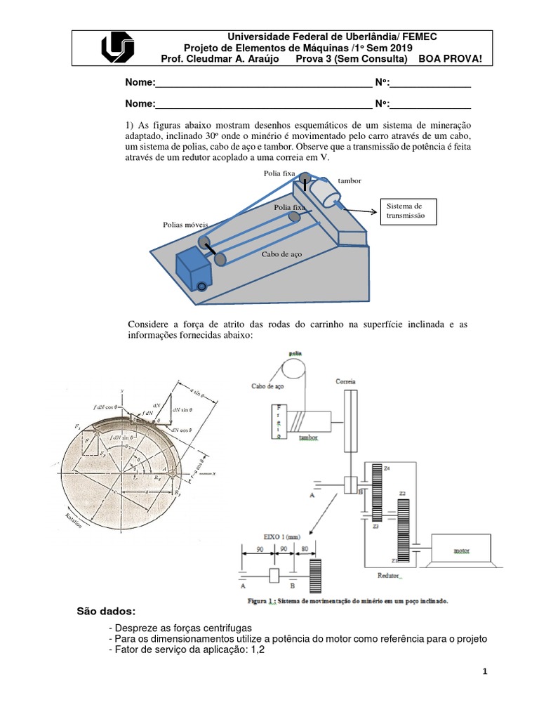 Gabarito Prova3 - 2019 - 1 | PDF | Freio | Quantidade