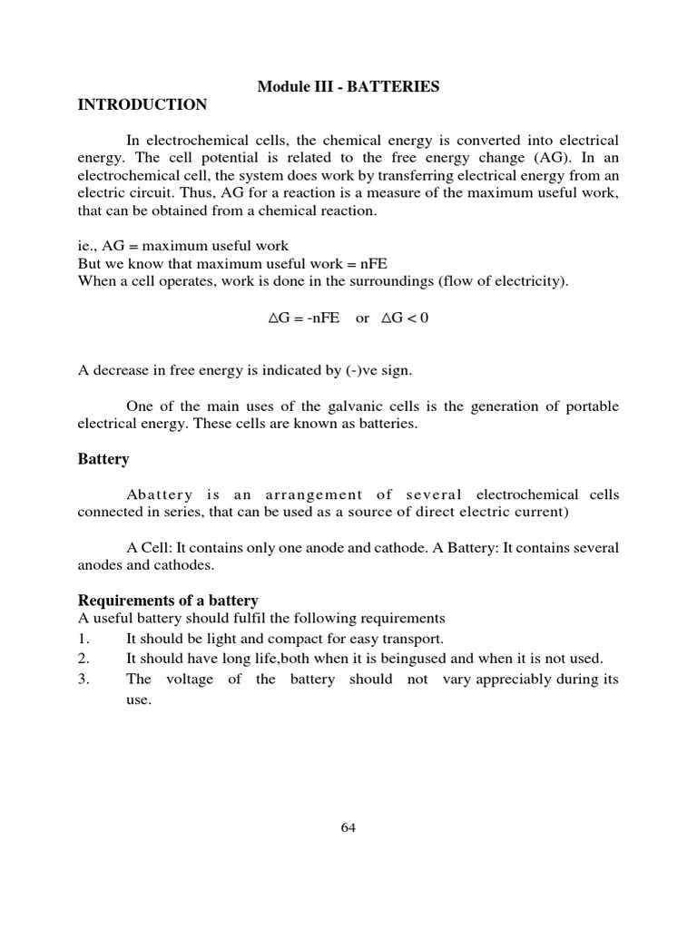 Batteries | PDF | Rechargeable Battery | Electrochemistry