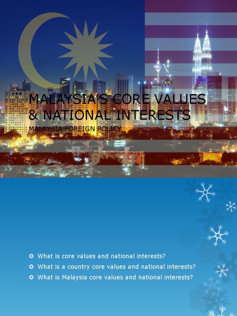 Malaysia's Core Values National Interests | PDF | National Interest ...