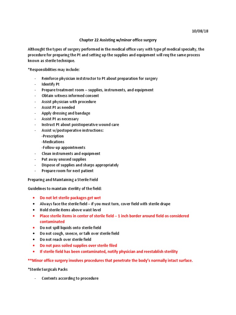 Chapter 22 Assisting With Minor Office Surgery | Download Free PDF ...