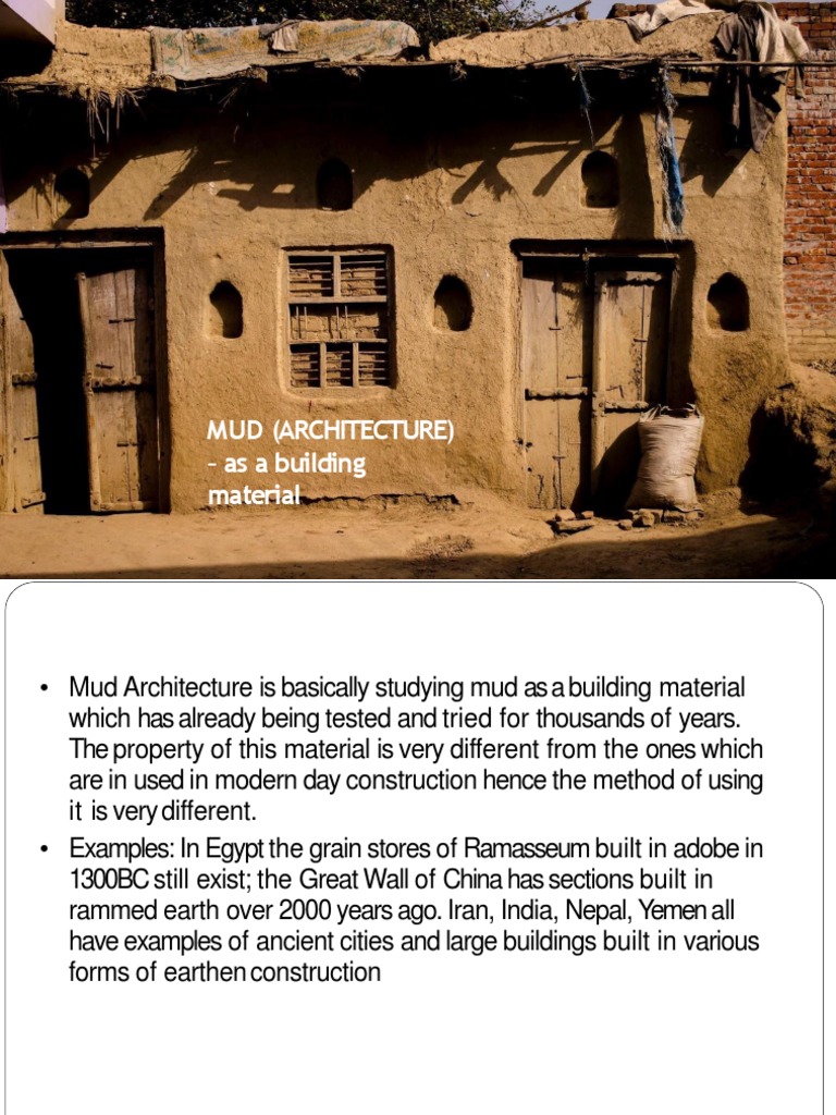 Mud as a Sustainable Building Material | PDF | Building Materials | Mud
