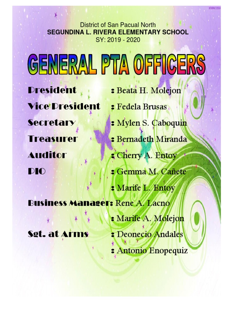 Class Officers, Hrpta Pta Grade 3& 4 | PDF