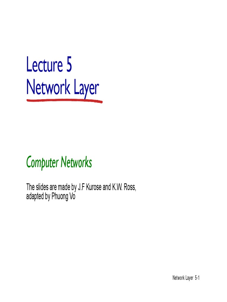Lecture 5 - Network Layer (IT) PDF | PDF | Router (Computing) | Internet Protocols