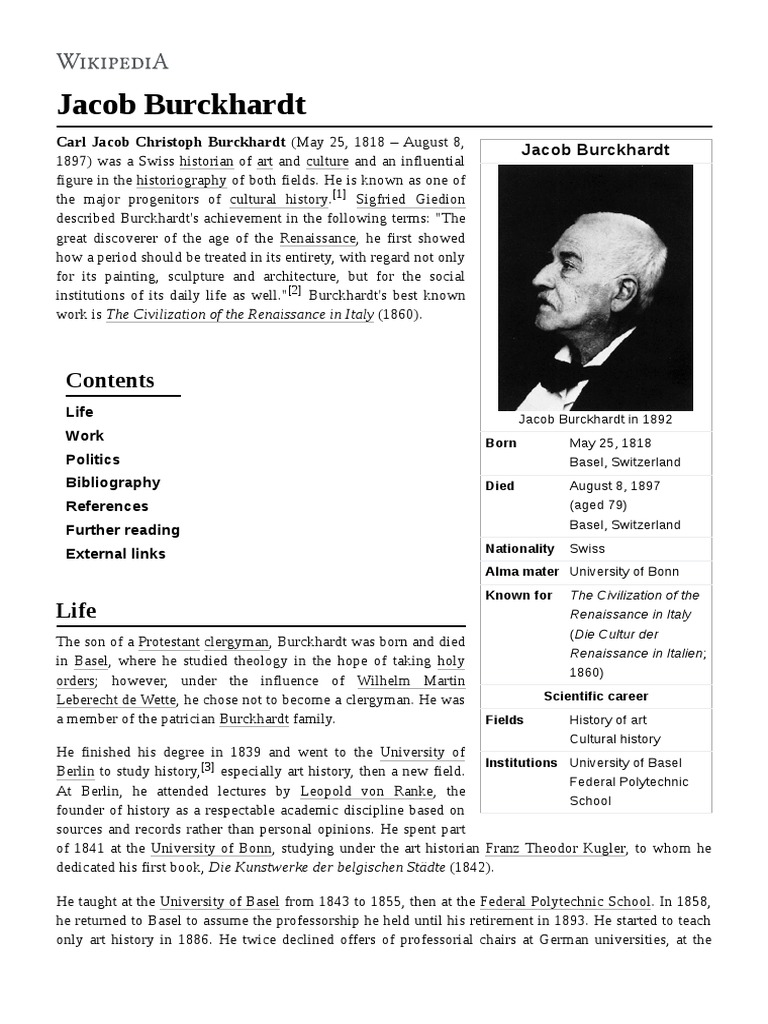 Jacob Burckhardt | PDF