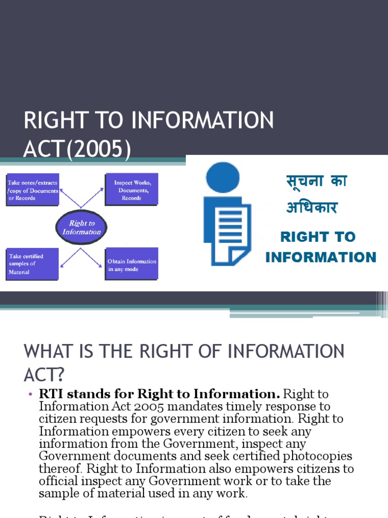 Notes - RIGHT TO INFORMATION | PDF | Freedom Of Information Laws By ...