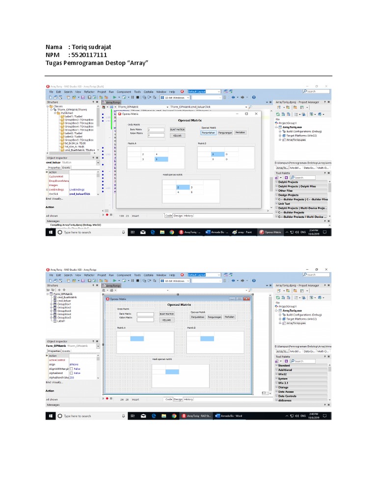 Sintak Array Pada Delphi Xe8 | PDF | Computer Programming | Computing