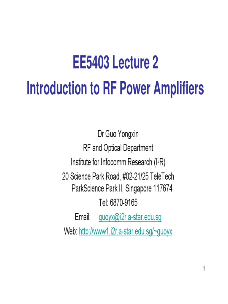 RF Power Amplifier Classes Explained | PDF | Distortion | Amplifier