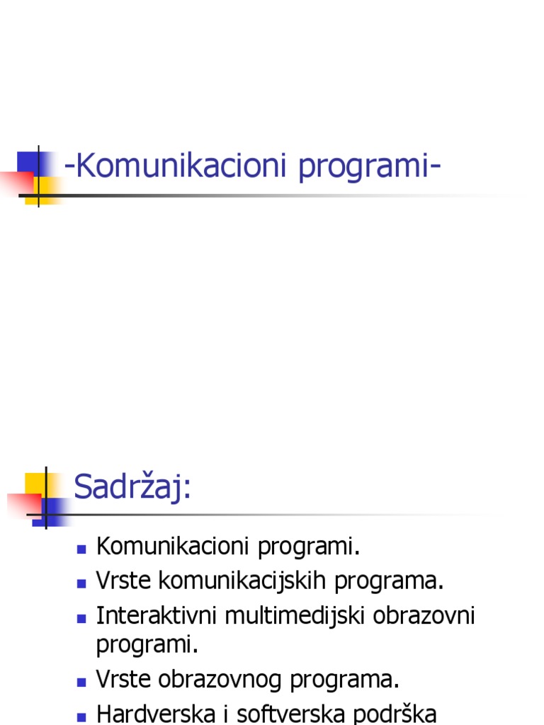Komunikacioni Programi | PDF
