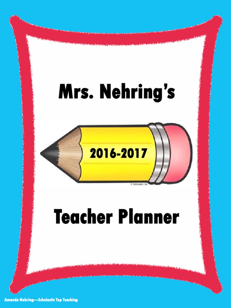 Mrs. Nehring's Teacher Planner 2016-2017 | PDF
