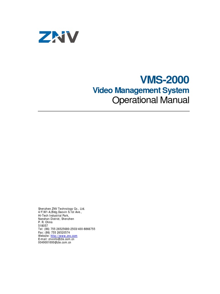 VMS-2000 Video Management System Operational Manual (v1.01) PDF | PDF ...