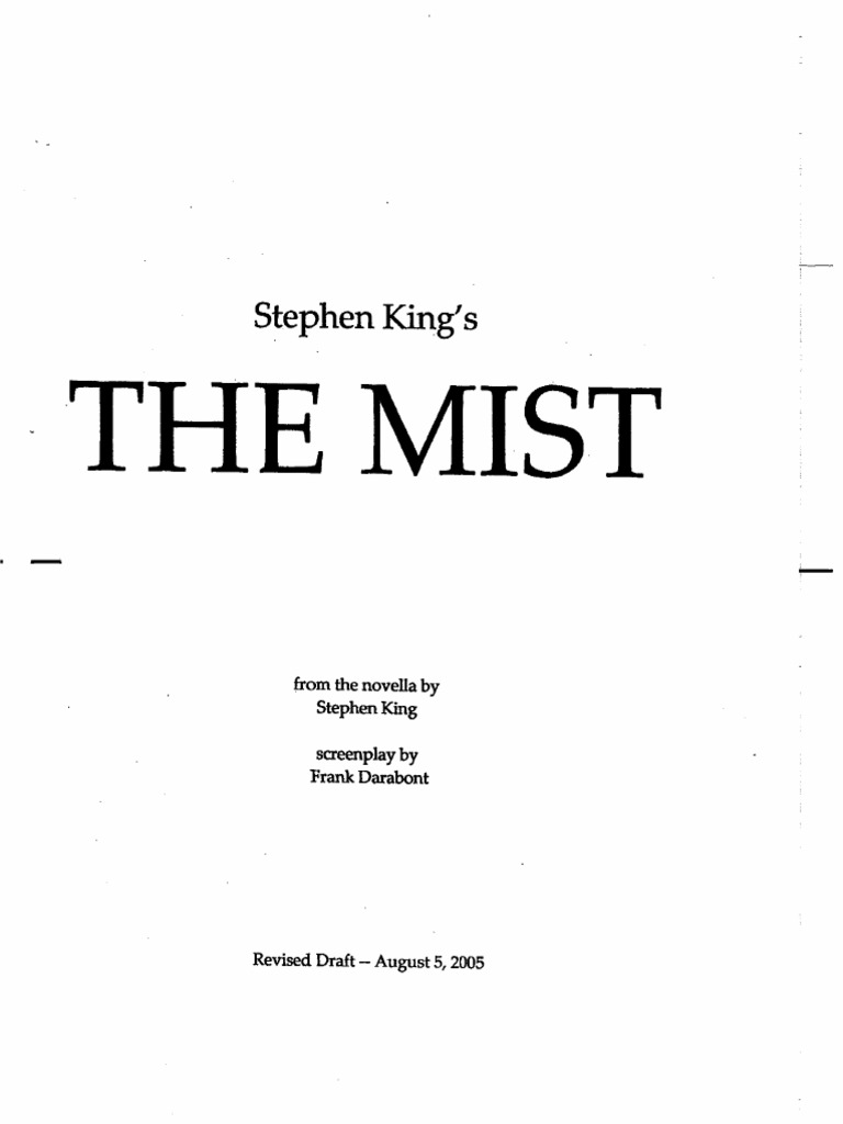 2007 - THE MIST by Frank Darabont PDF | PDF